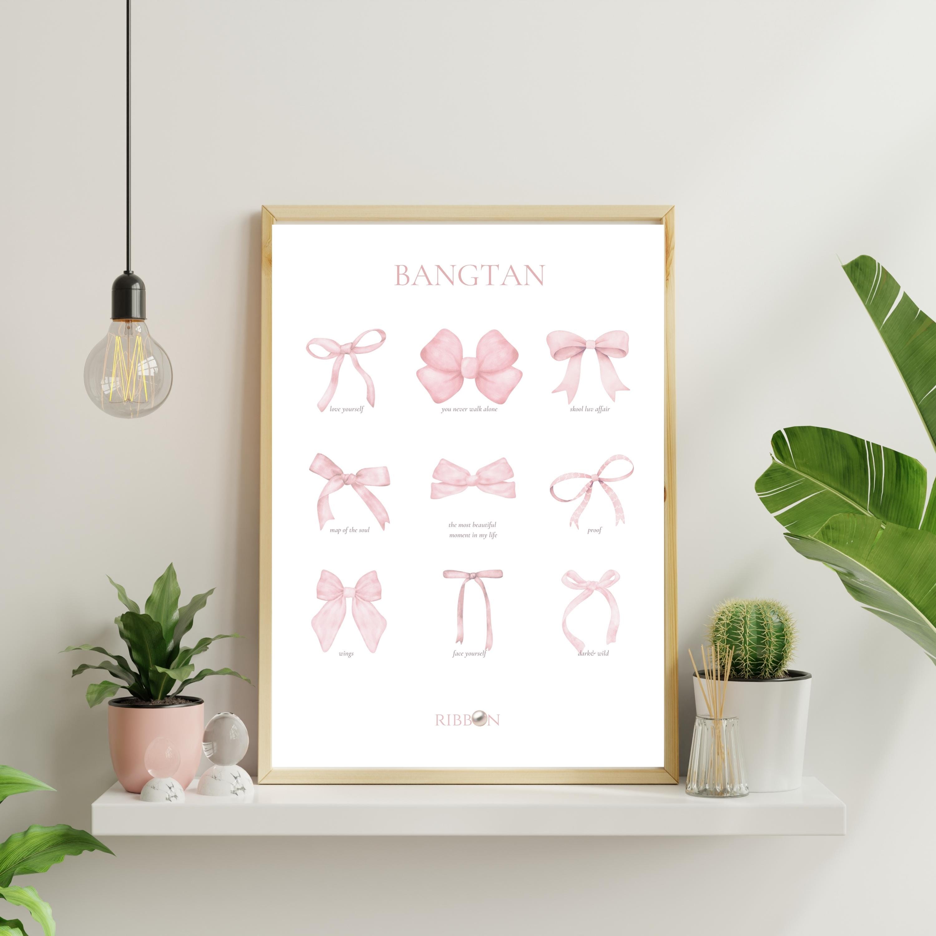 Aesthetic Ribbon Bow Wall Art, Digital BTS Poster, Ribbon Print ...