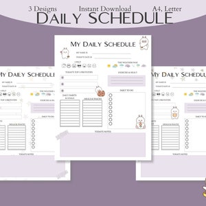 Cute Digital Daily Planner Template, Goodnotes Bunny Daily Journals ...