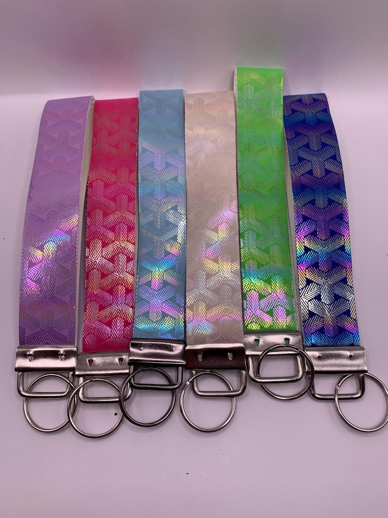 Geometric Design Wristlet Keychain, Colorful Key Fob Wristlet, Handmade ...