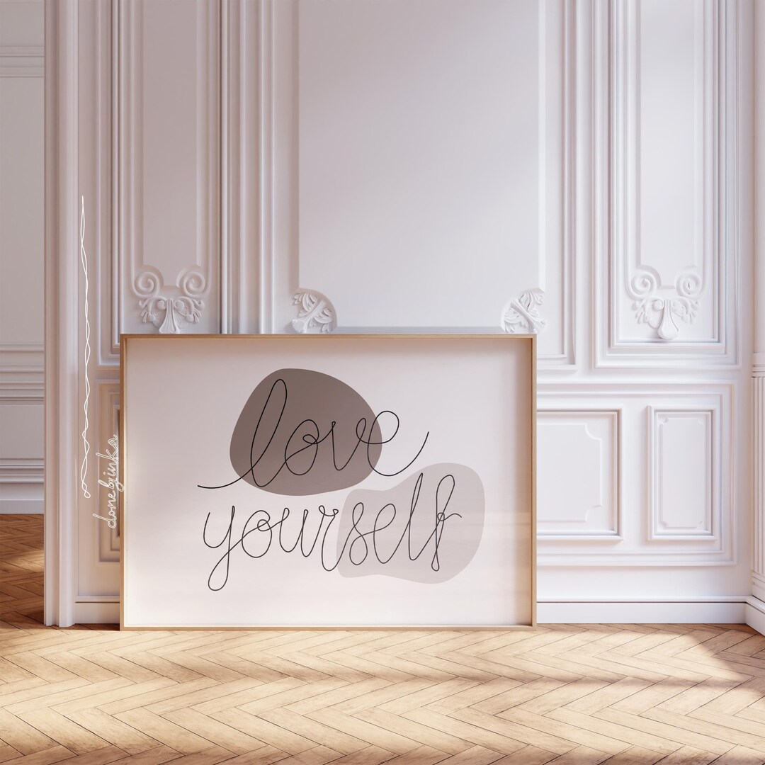 Love Yourself Print | Minimalist Line Art (digital Download) - Etsy
