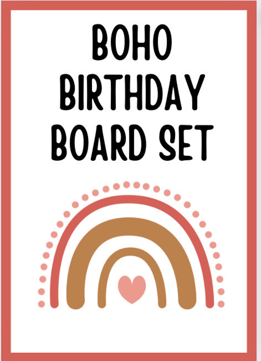 Boho Rainbow Birthday Board Set - Etsy