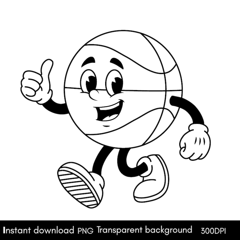 Basketball Character Clipart PNG, Cartoon Sports Ball PNG, Mascot ...