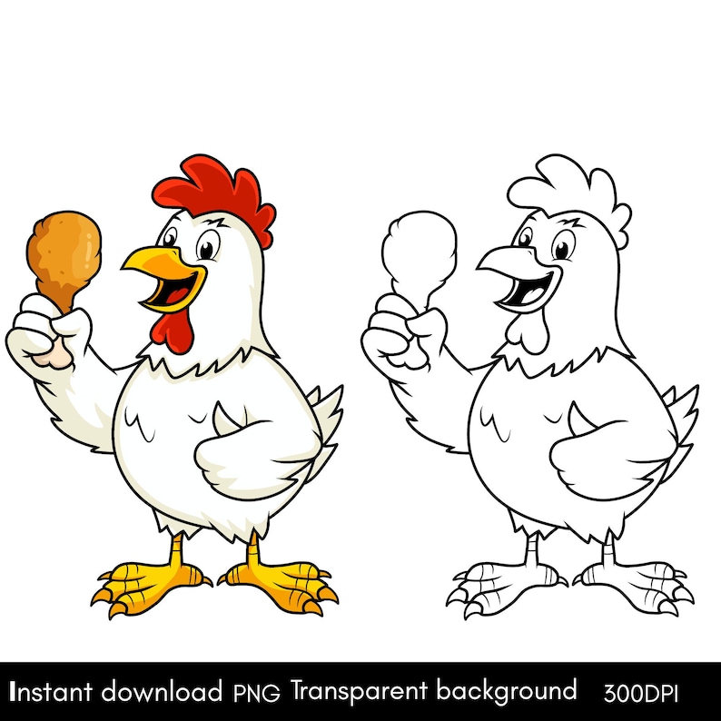 Chicken Mascot PNG Clipart, Cartoon Rooster Holding Drumstick, Food ...