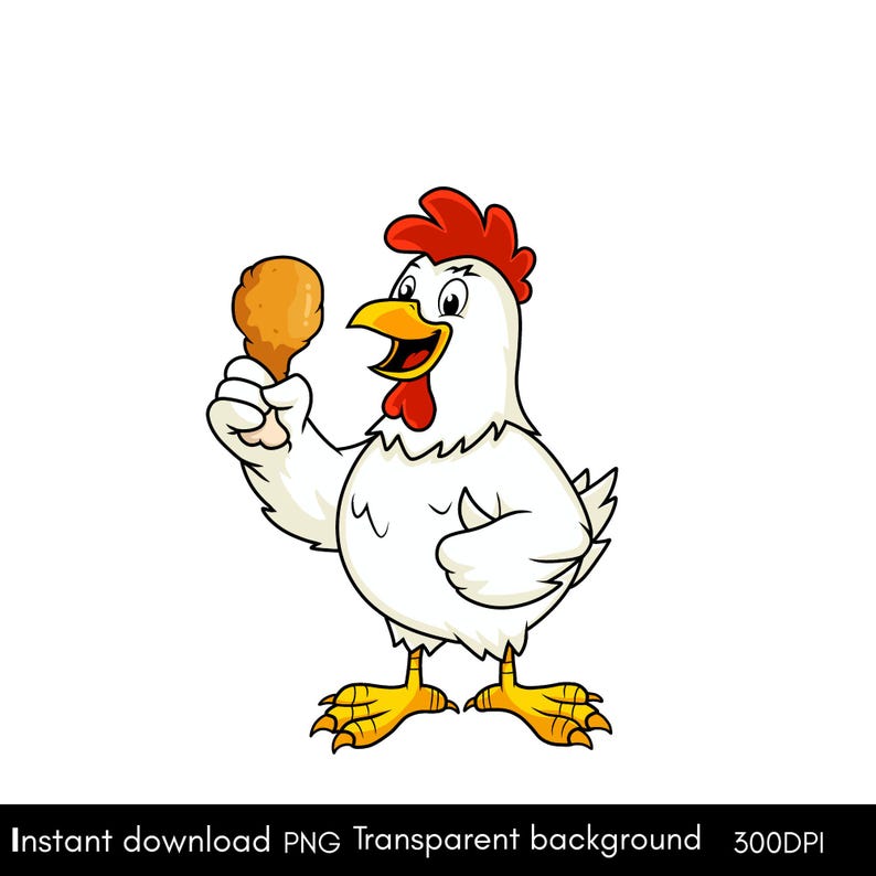 Chicken Mascot PNG Clipart, Cartoon Rooster Holding Drumstick, Food ...