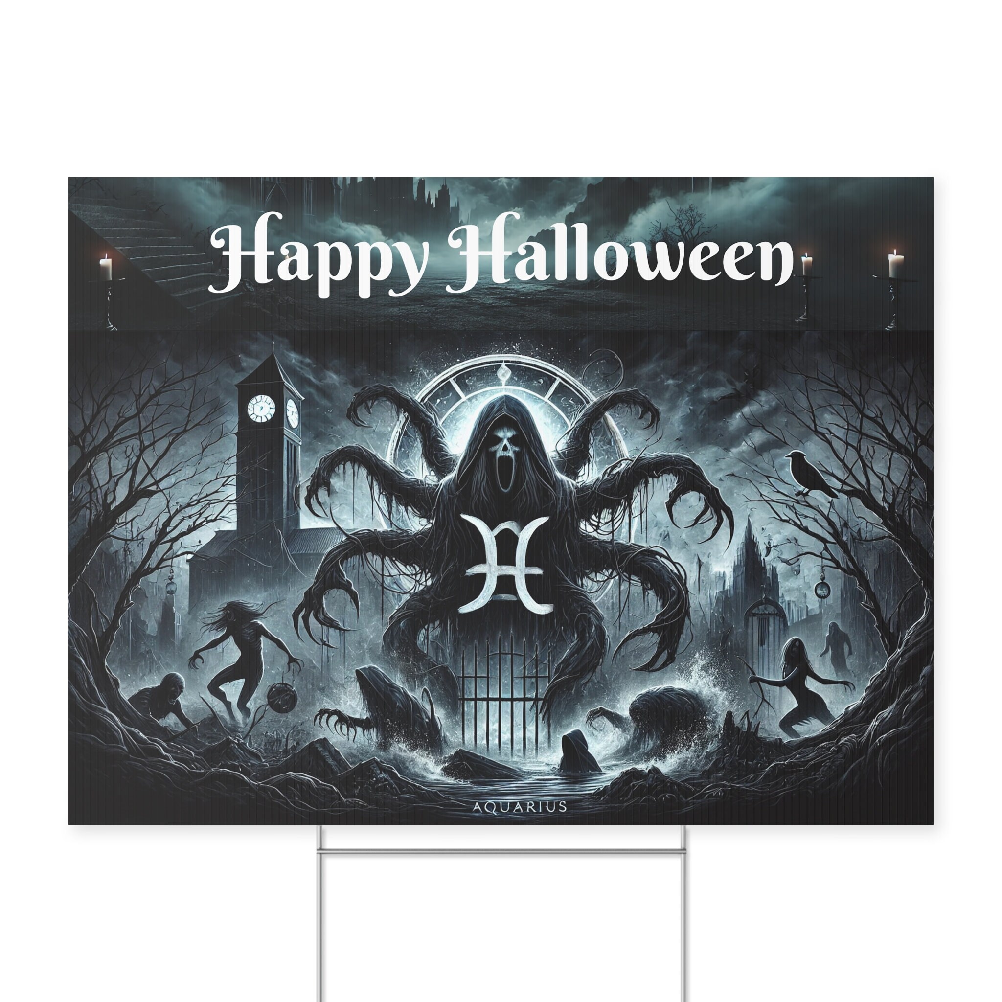 HAPPY HALLOWEEN Yard Sign Aquarius - Etsy