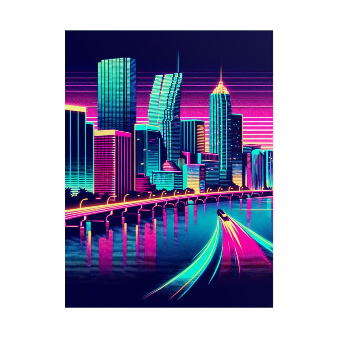 Miami Retro 90s Vapourwave Poster - Etsy