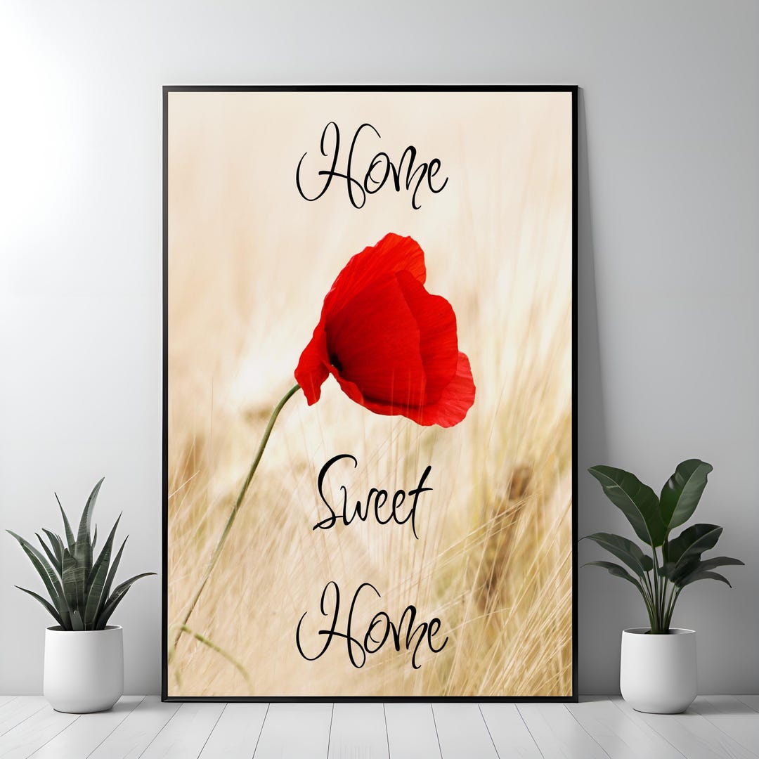 Home Sweet Home Flower Poster Rose Poster - Etsy Canada