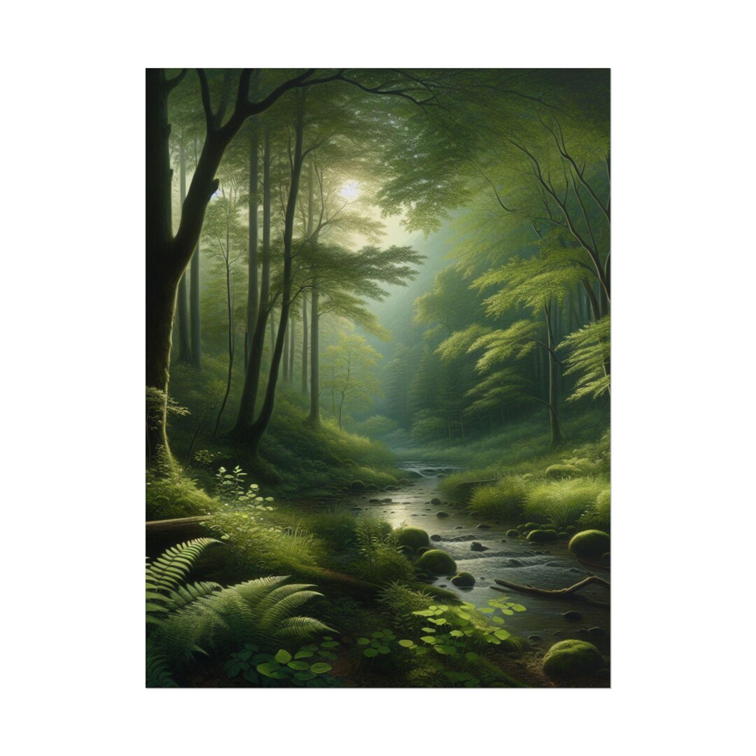 Forest Stream Poster - Etsy