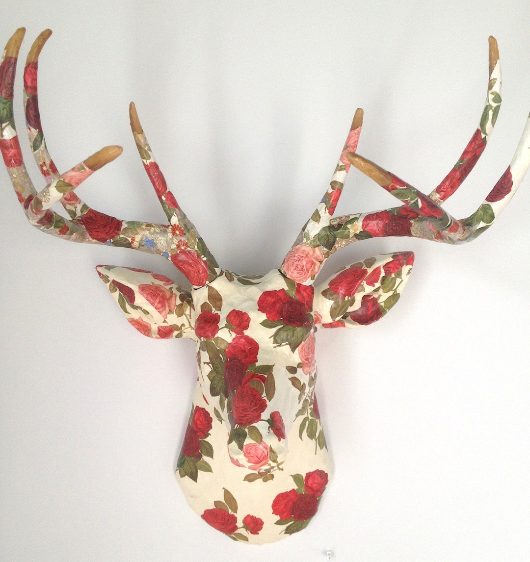 Rosie Deer | Stag Head Paper Art Wallpaper Sculpture - Etsy