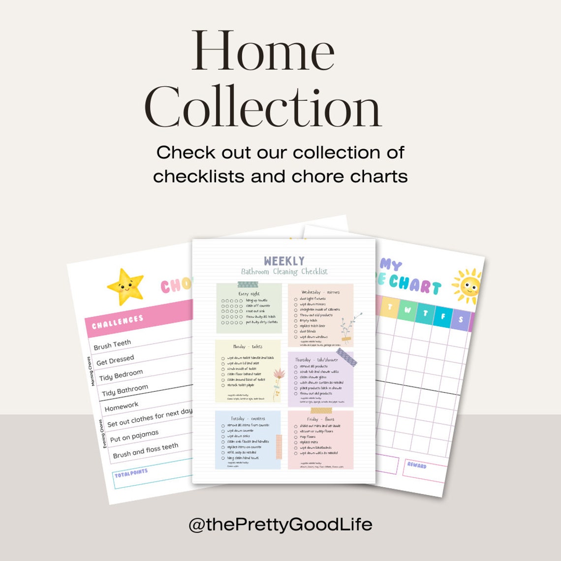 Reusable Kids Chore Chart Printed on Cardstock, Best for Young Children ...