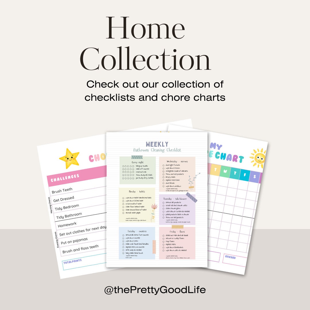 Reusable Kids Chore Chart Printed on Cardstock, Best for Young Children ...