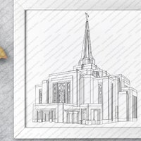 Logan Temple Line Drawing LDS Temple Temple Clip Art Temple Embroidery ...