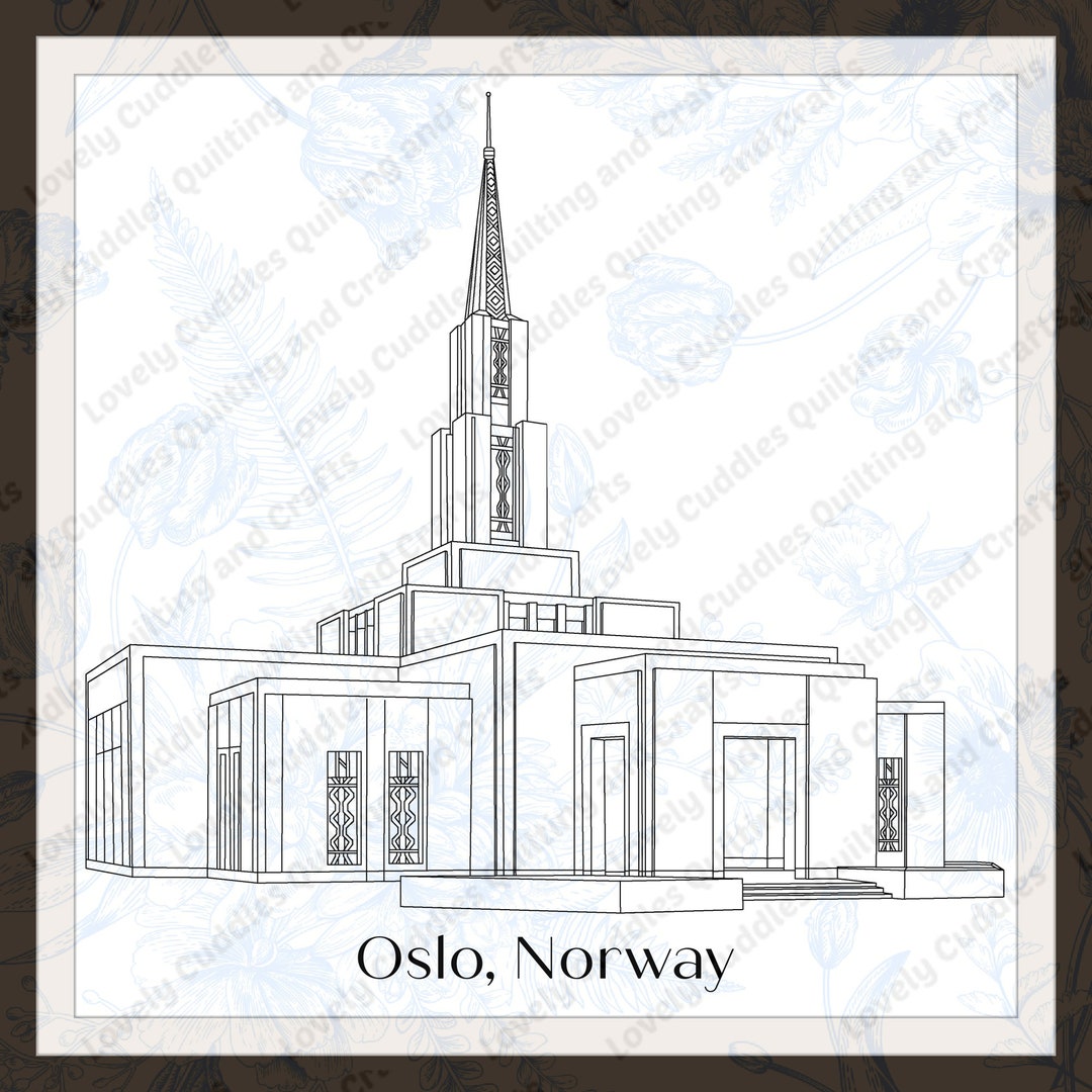 Oslo, Norway SVG Temple Drawing File- Digital Download- Temple of the ...