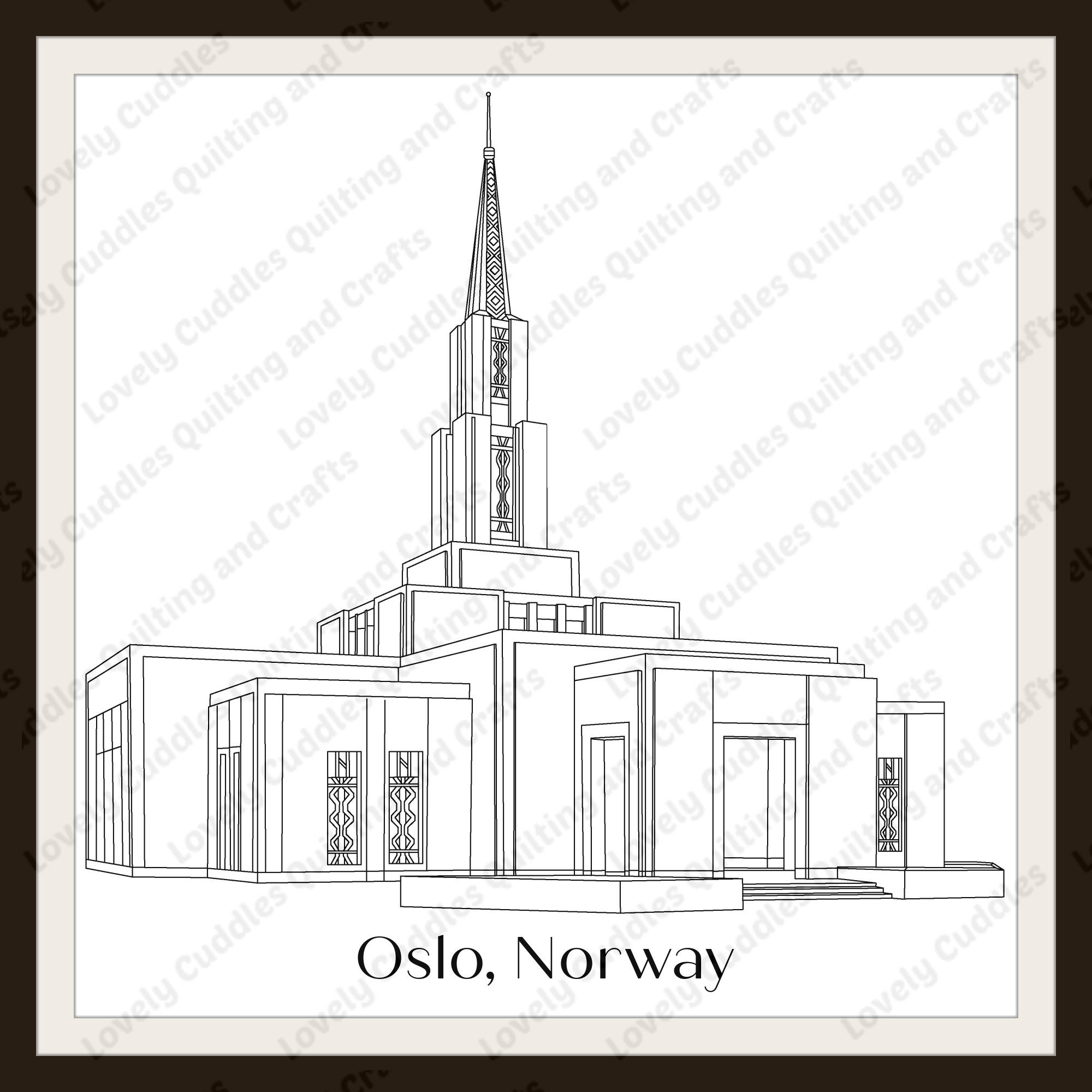 Oslo, Norway SVG Temple Drawing File- Digital Download- Temple of the ...