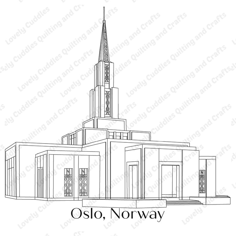 Oslo, Norway SVG Temple Drawing File- Digital Download- Temple of the ...