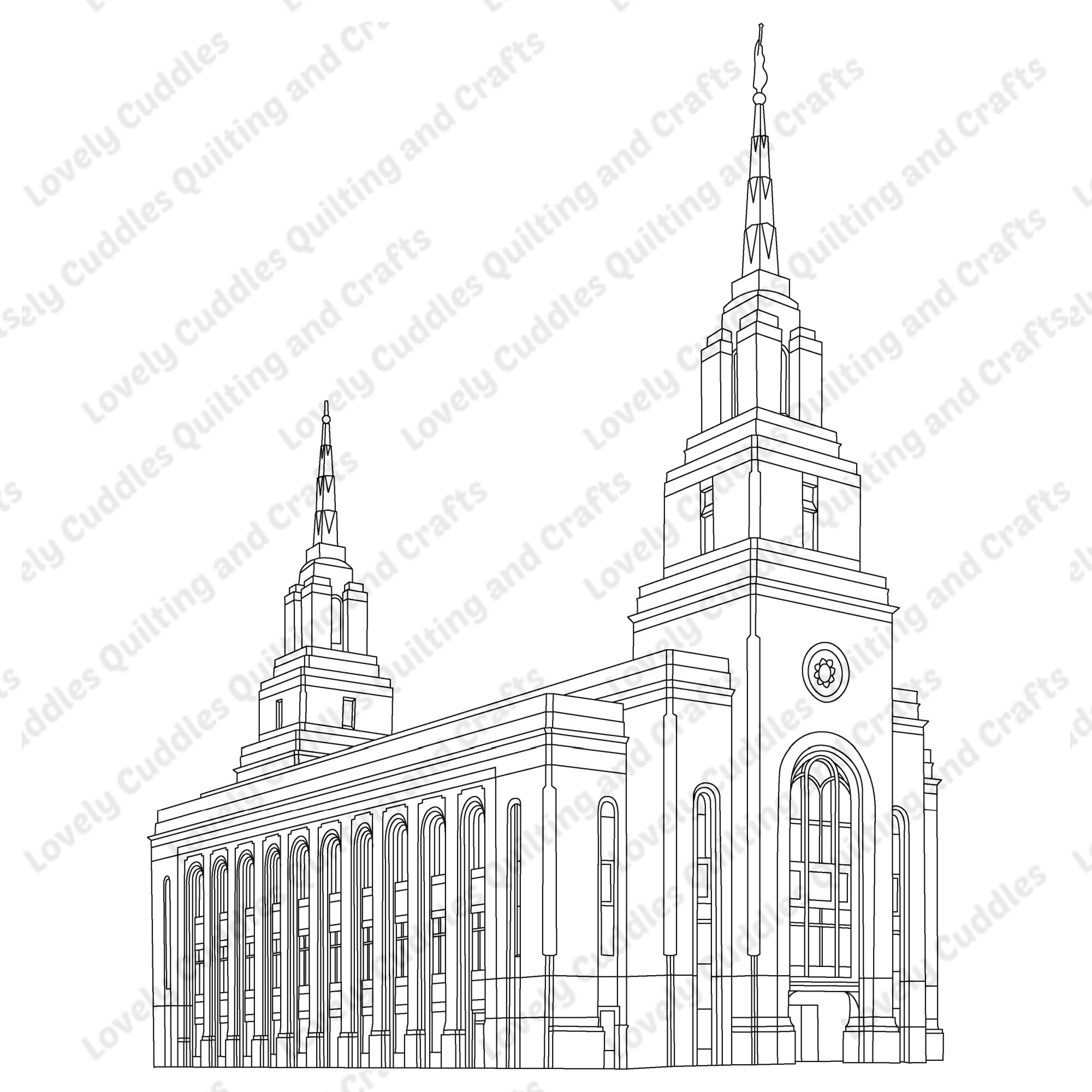 Layton Utah side View SVG Temple Drawing File Digital Download Temple ...