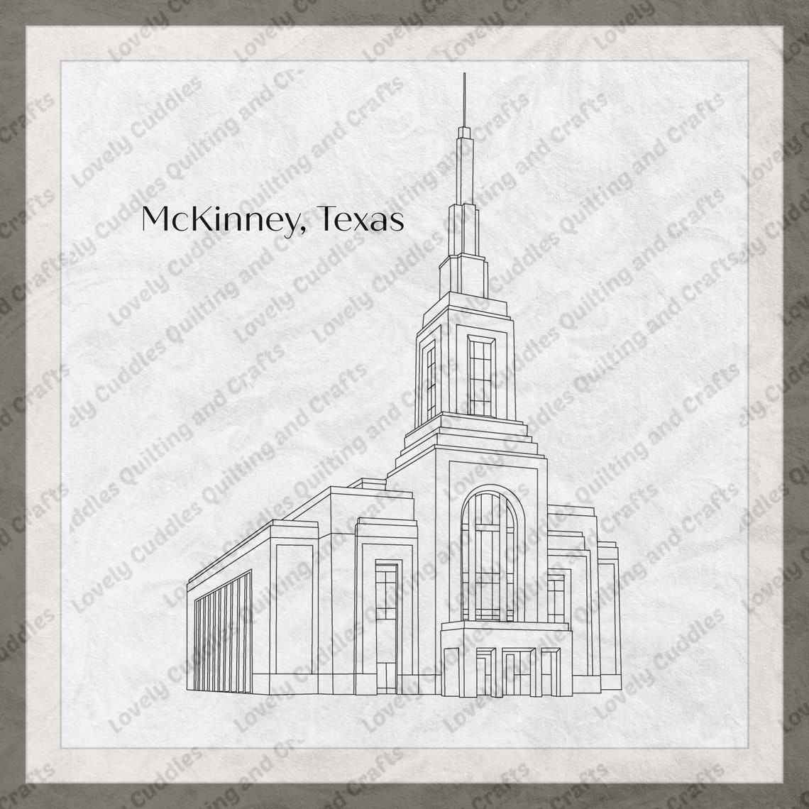 Mckinney, Texas SVG Temple Drawing File- Digital Download- Temple of ...