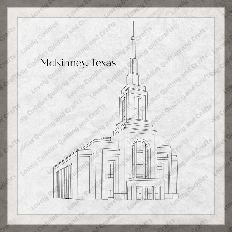 Mckinney, Texas SVG Temple Drawing File- Digital Download- Temple of ...