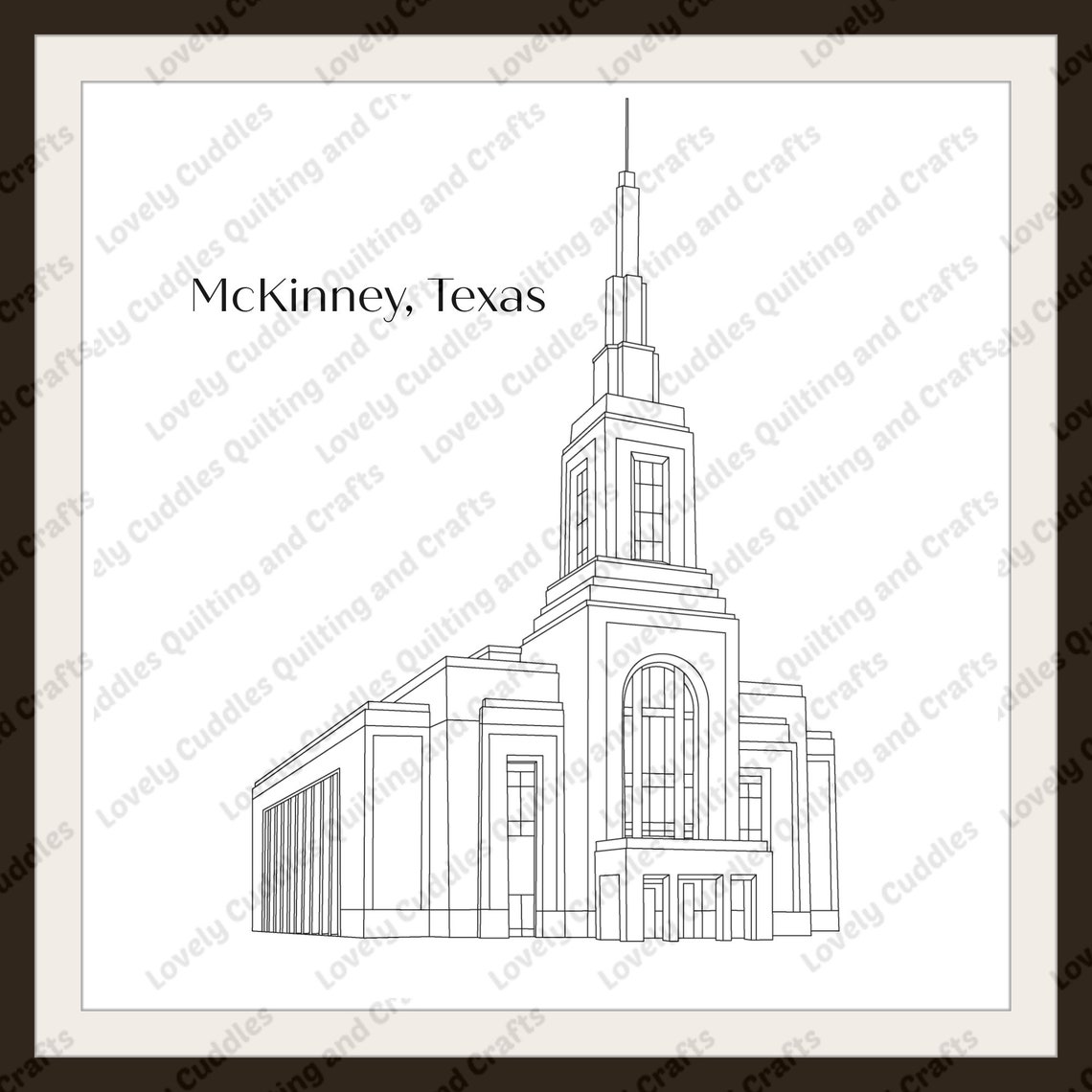 Mckinney, Texas SVG Temple Drawing File- Digital Download- Temple of ...
