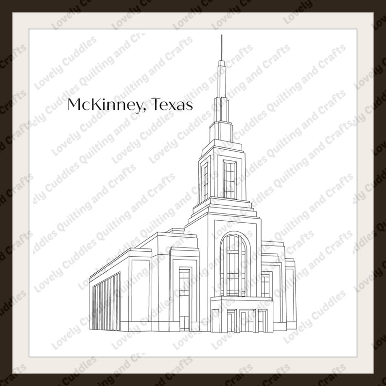 Mckinney, Texas SVG Temple Drawing File- Digital Download- Temple of ...