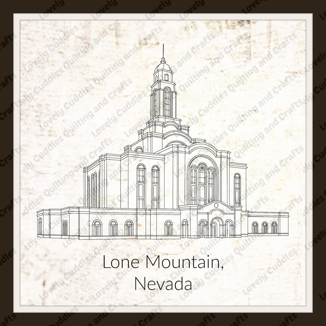 Lone Mountain Nevada SVG Temple Drawing File- Digital Download- Temple ...