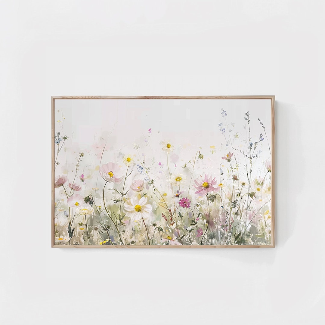 Spring Wildflower Art, Wildflower Field, Cottage Wall Decor, Country ...