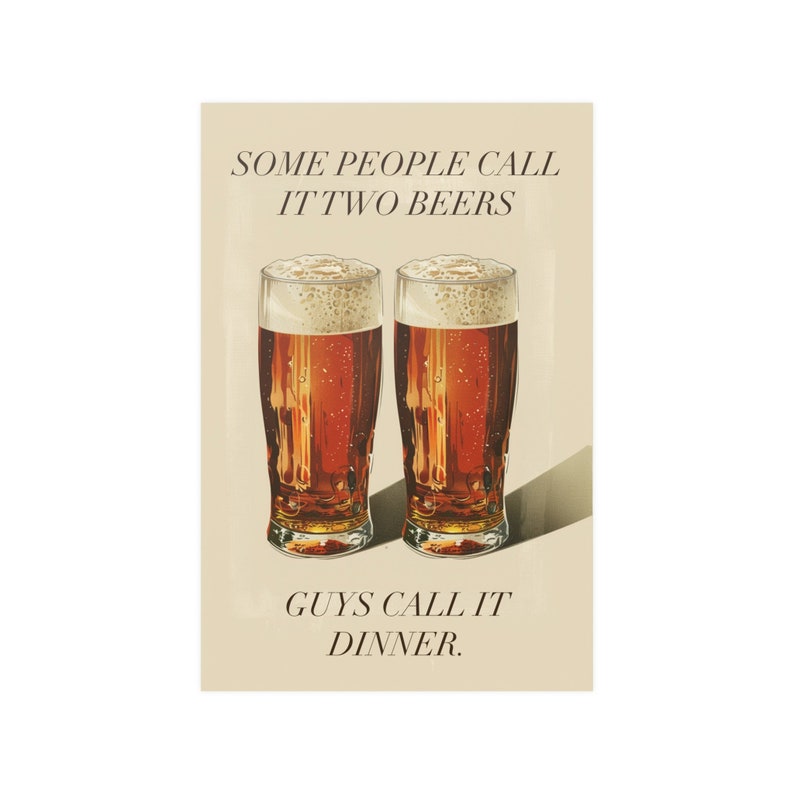 Two Beers Poster, Two Beers Print, , Bar Wall Art, Chic Bar Cart Art ...