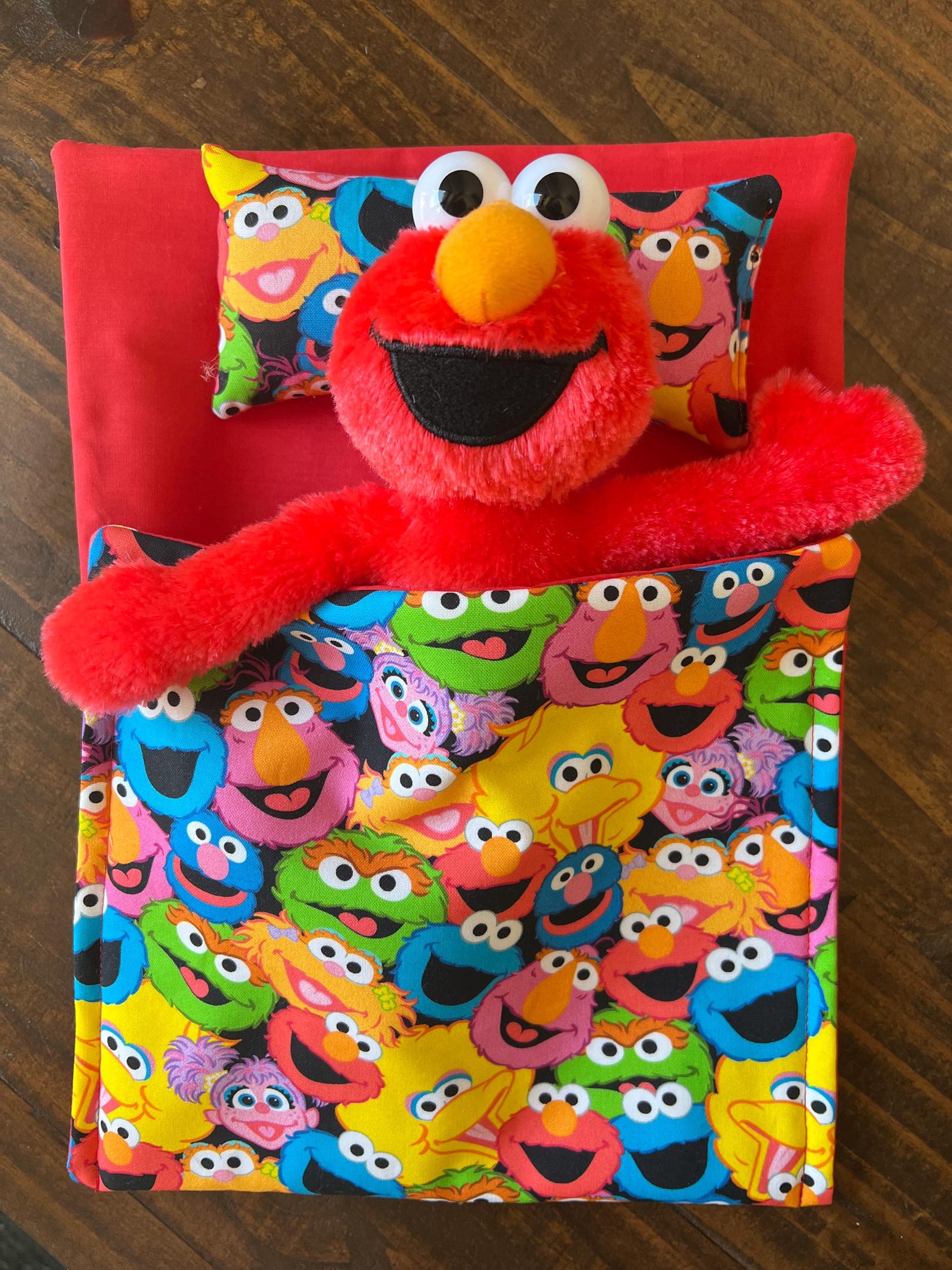 Elmo Plush Sesame Street Friends Just Play With Handmade Sleeping Bag ...