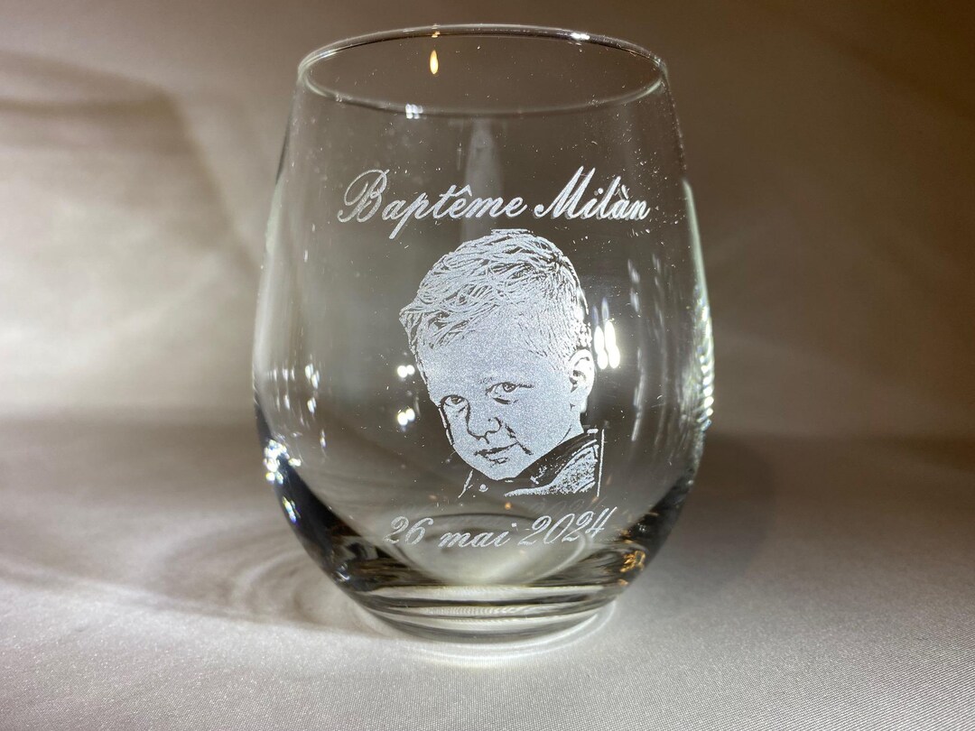 Engraved Water Glass With Photo. Birthday or Wedding Gift. Personalized ...