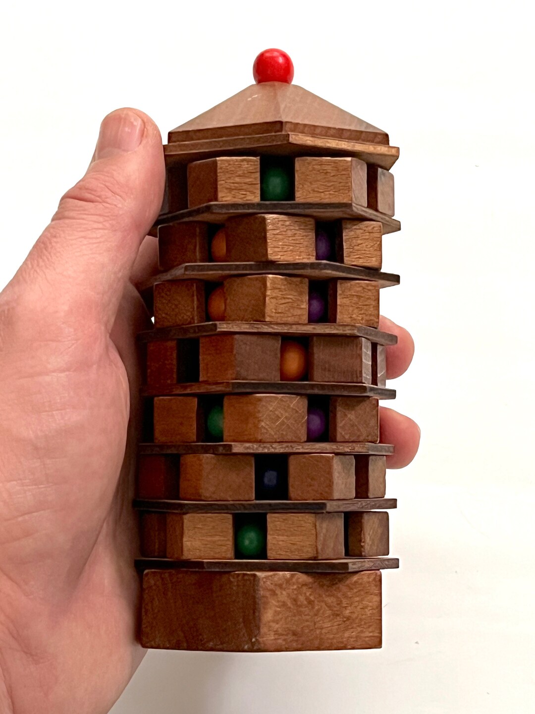 Handmade Folk Art, Rustic Wooden Fidget, Do-nothing, Kinetic Puzzle ...