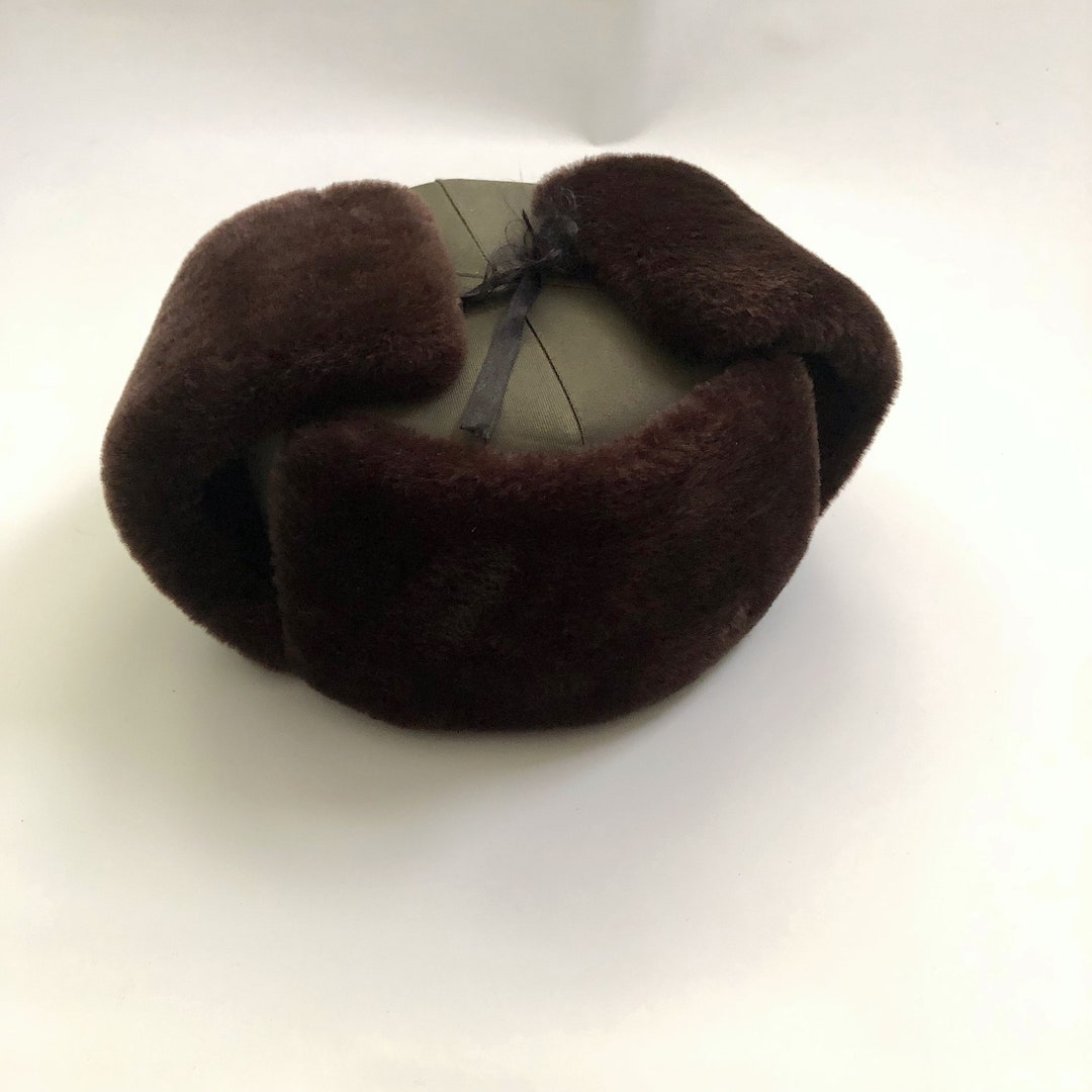 Vintage Military Ushanka Winter Hat, WWII Era Trapper Hat, Retro Cold ...