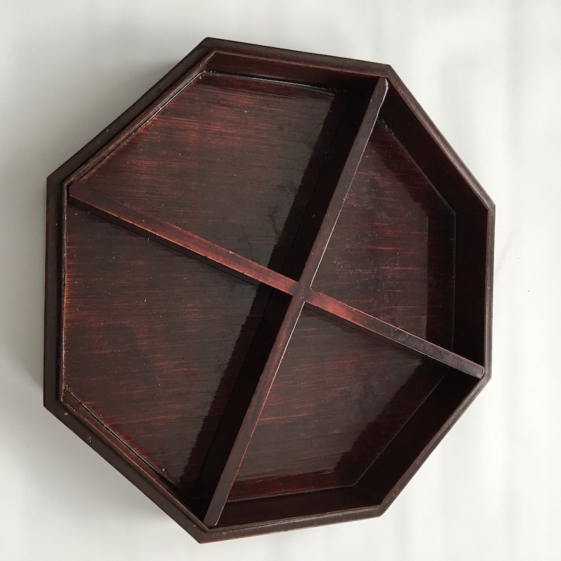 Wood and Inlay Octagonal Sectioned Box Vintage Inlaid Jewelry - Etsy