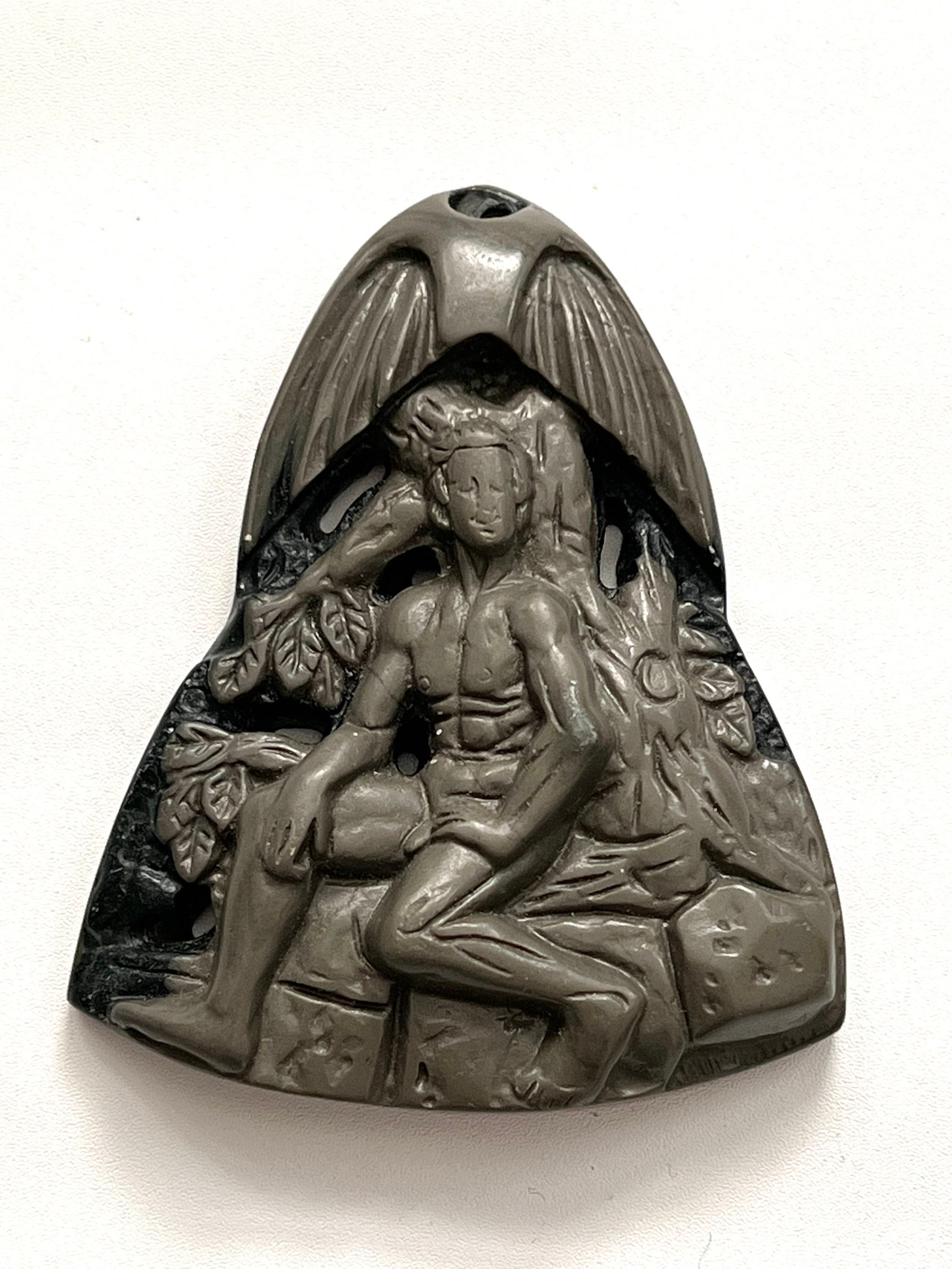 Vintage Carved Stone Male Figure Pendants Folk Art Stone Wall - Etsy