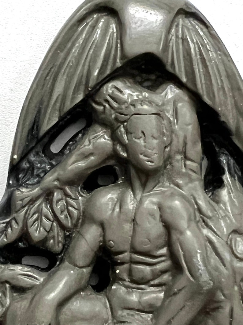 Vintage Carved Stone Male Figure Pendants Folk Art Stone Wall - Etsy