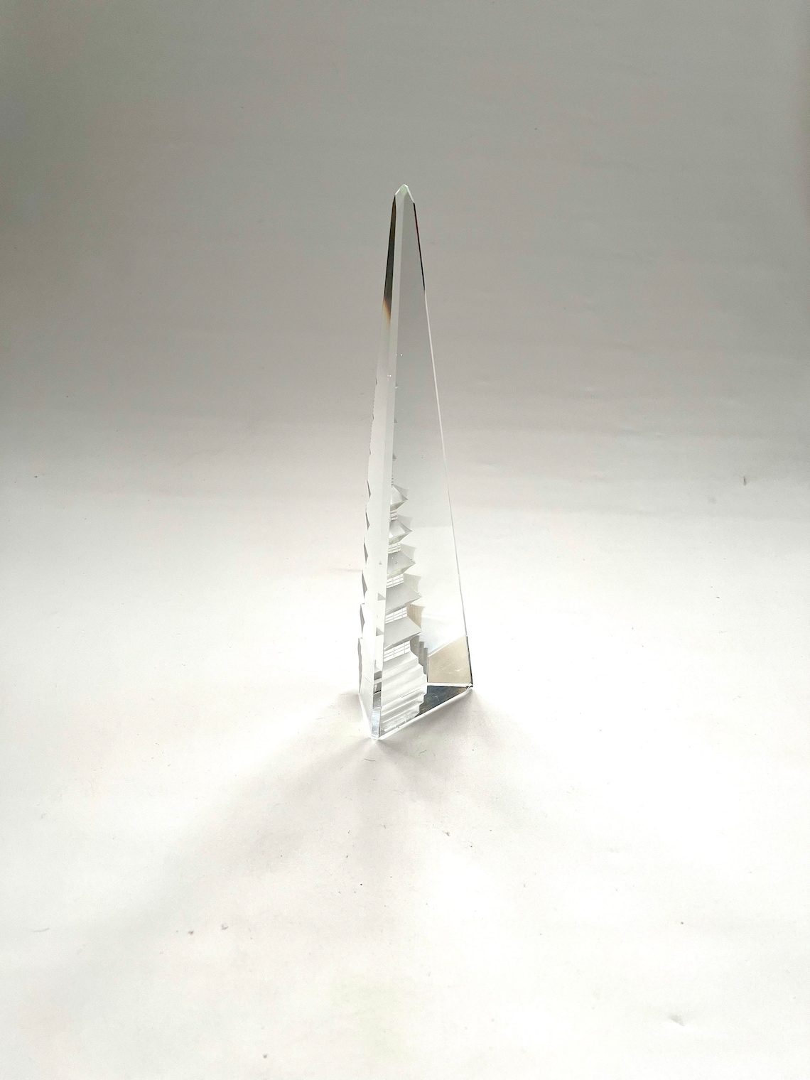 HOYA Reverse Cut Lead Crystal Obelisk Large Glass Pagoda - Etsy