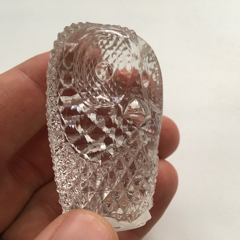 Clear Optic Glass Owl Paperweight Mid Century Glass Owl - Etsy