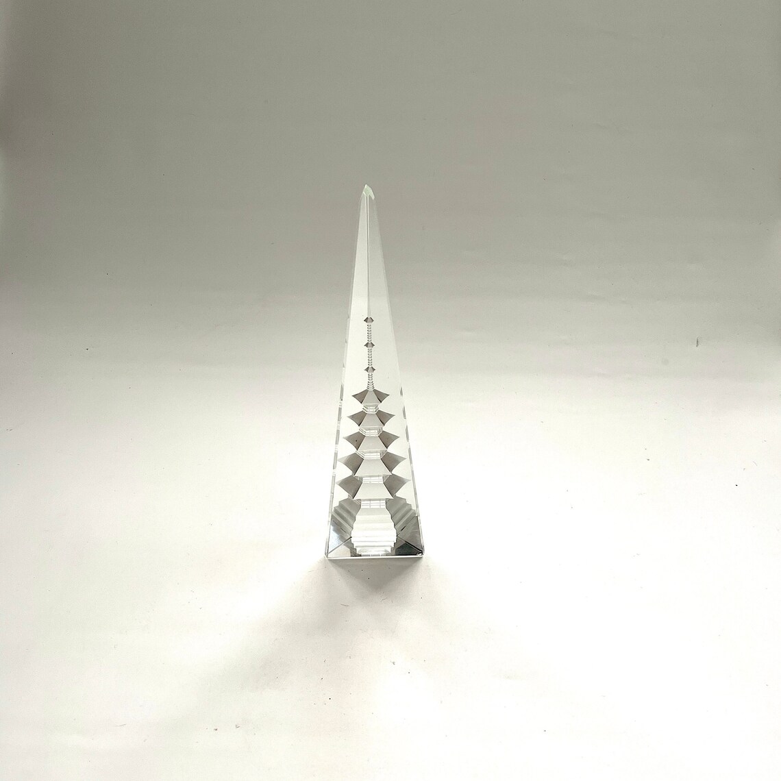 HOYA Reverse Cut Lead Crystal Obelisk Large Glass Pagoda - Etsy
