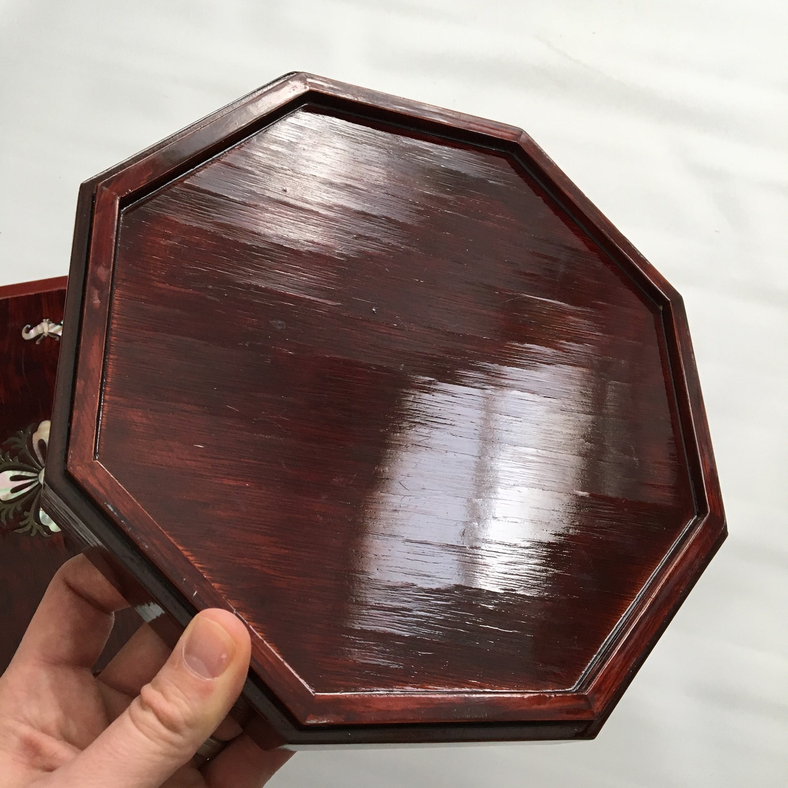 Wood and Inlay Octagonal Sectioned Box Vintage Inlaid Jewelry | Etsy