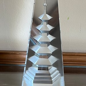 HOYA Reverse Cut Lead Crystal Obelisk, Large Glass Pagoda Spire, Rare ...