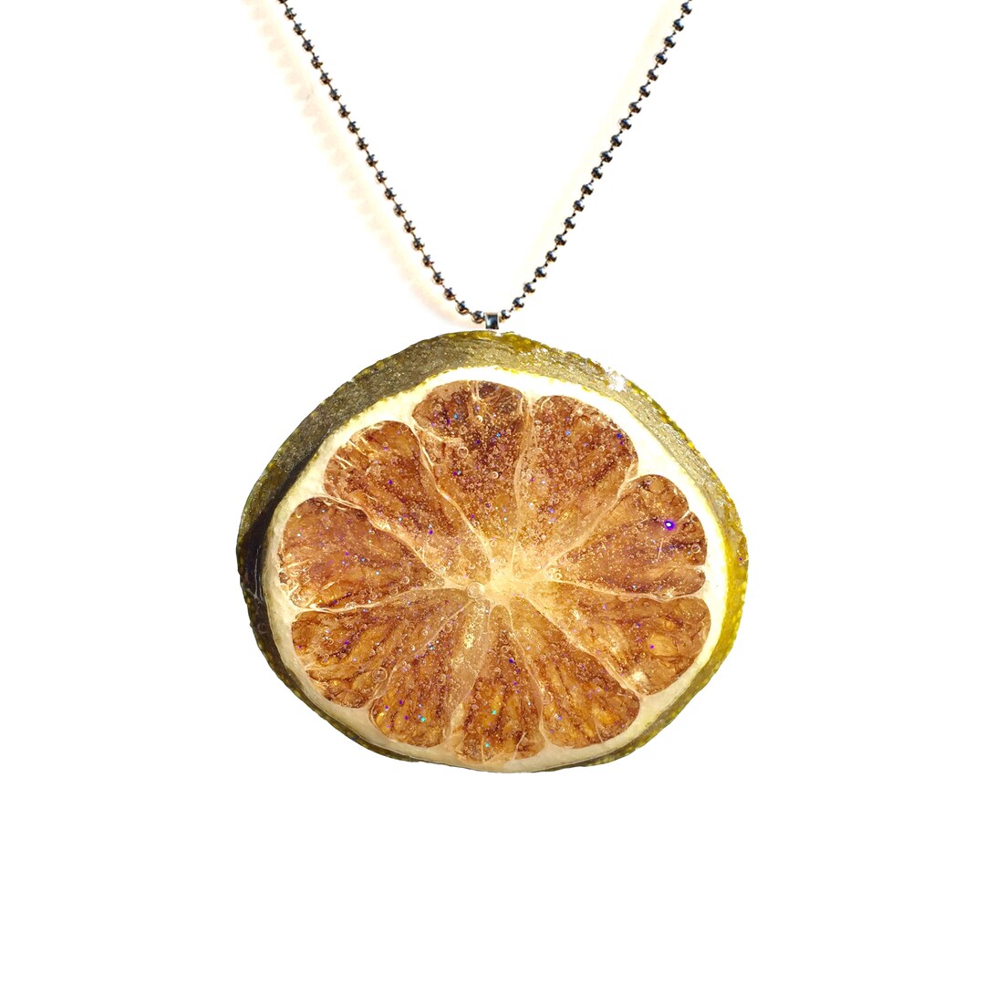 Fruit Jewelry: Glitter Lime Necklace - Etsy
