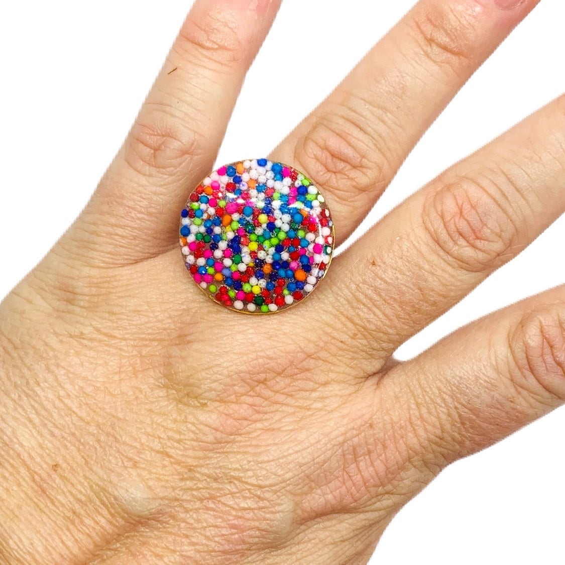 Rainbow Sprinkle Ring Candy Resin Ring Resin Ring - Etsy Singapore