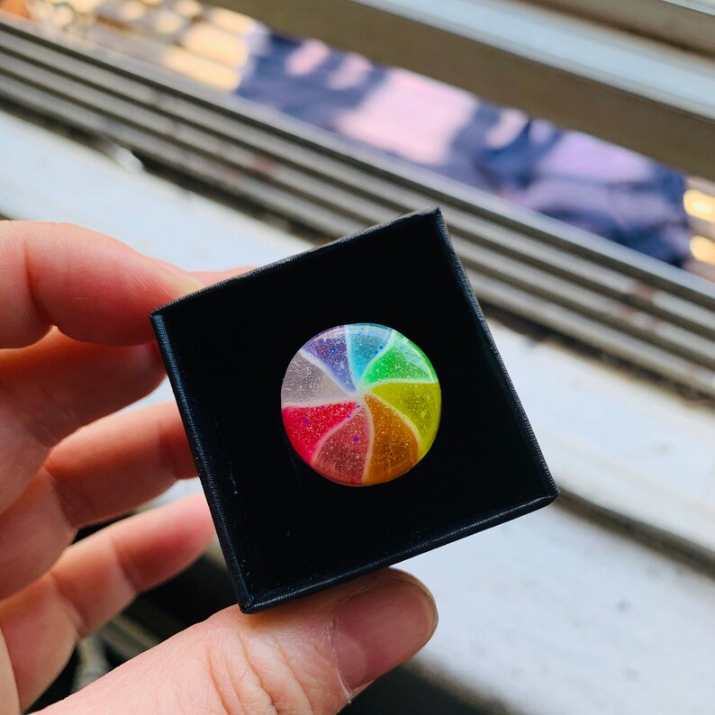 Pinwheel Japanese Rainbow Candy Ring - Etsy