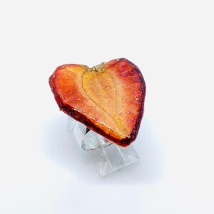 Strawberry Ring Real Fruit Jewelry Red Heart Strawberry Jewelry ...