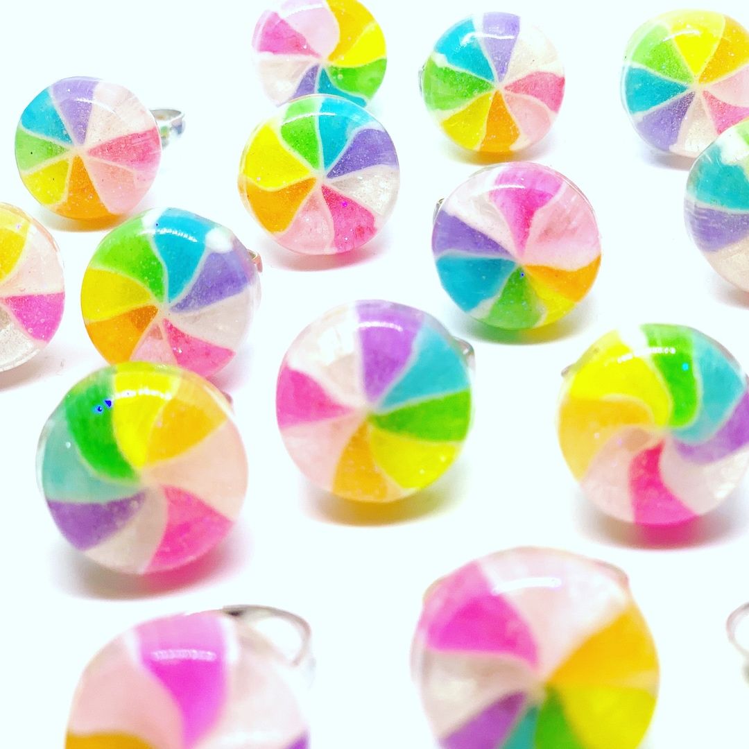 Pinwheel Japanese Rainbow Candy Ring - Etsy