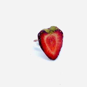 Strawberry Ring Real Fruit Jewelry Red Heart Strawberry Jewelry ...