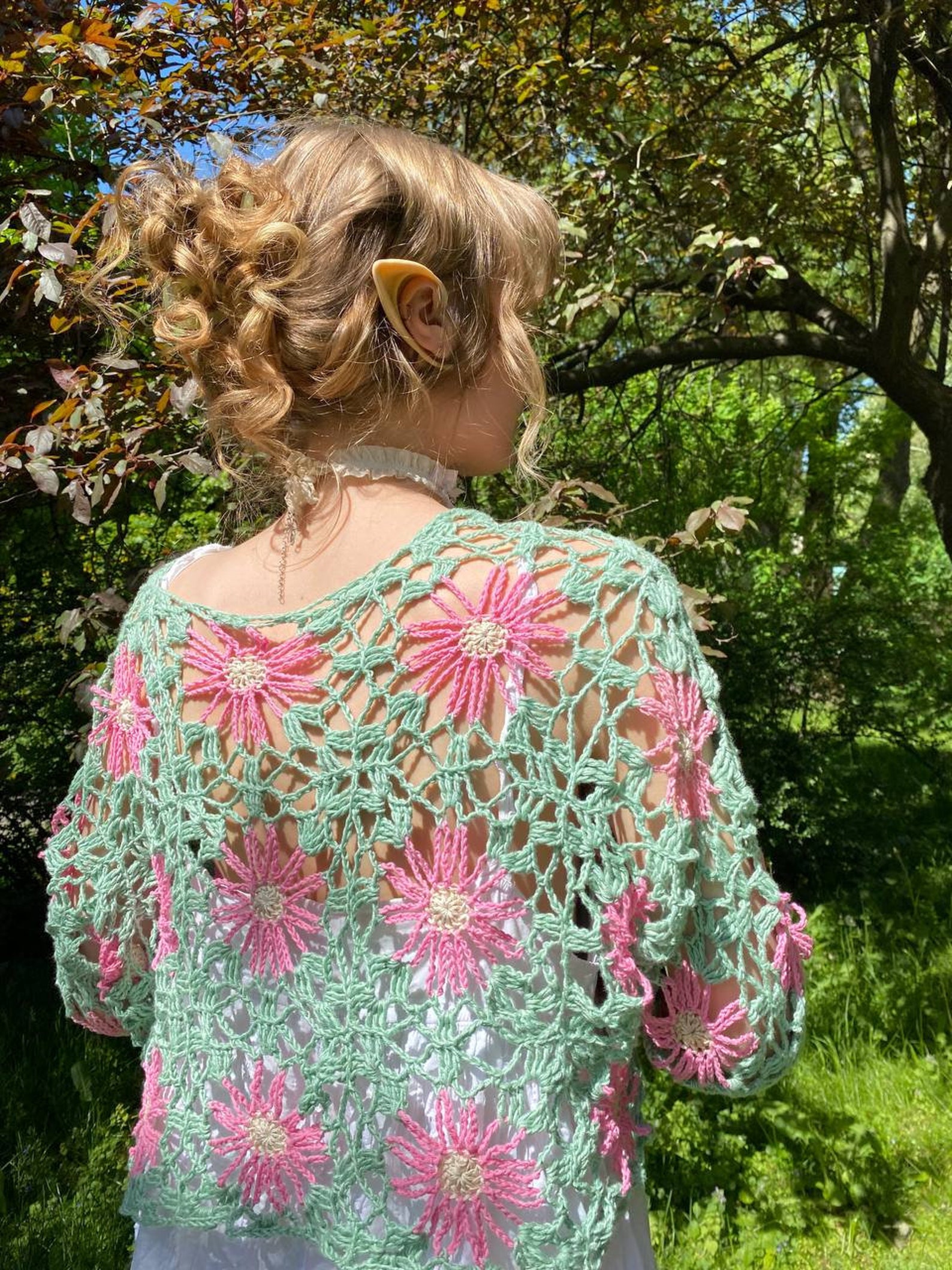 Summer Shrug Crochet Top, Sheer Colorful Cardigan, Planets Fairy ...