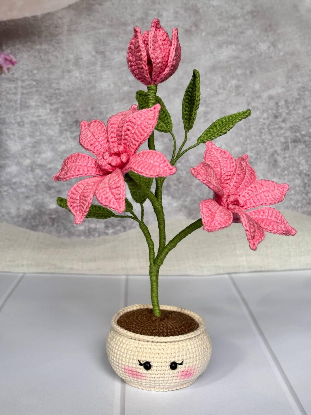 Crochet Plant Pot Pattern, Flower in Pot Pdf, Car Plant Accessory ...