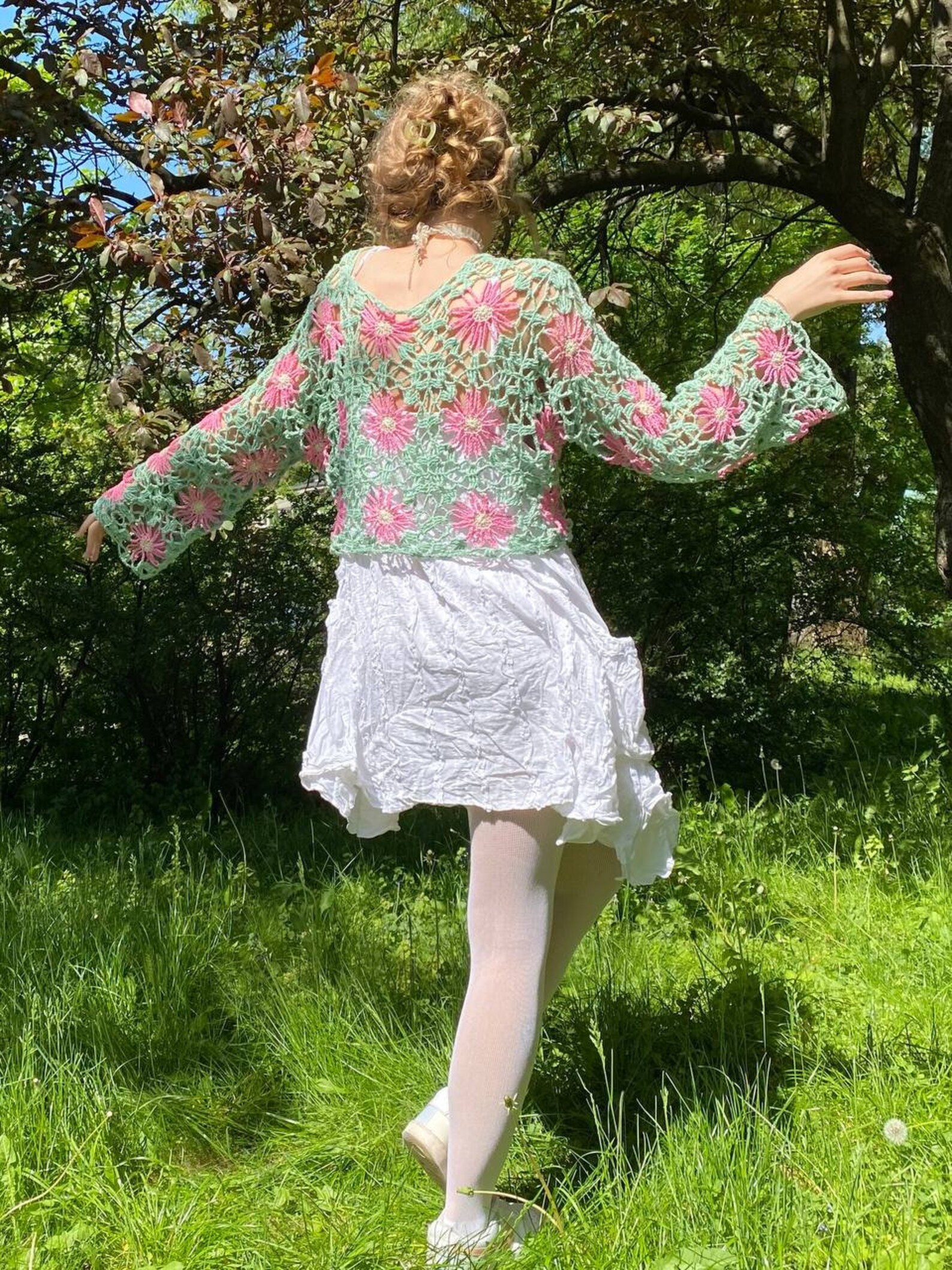 Summer Shrug Crochet Top, Sheer Colorful Cardigan, Planets Fairy ...