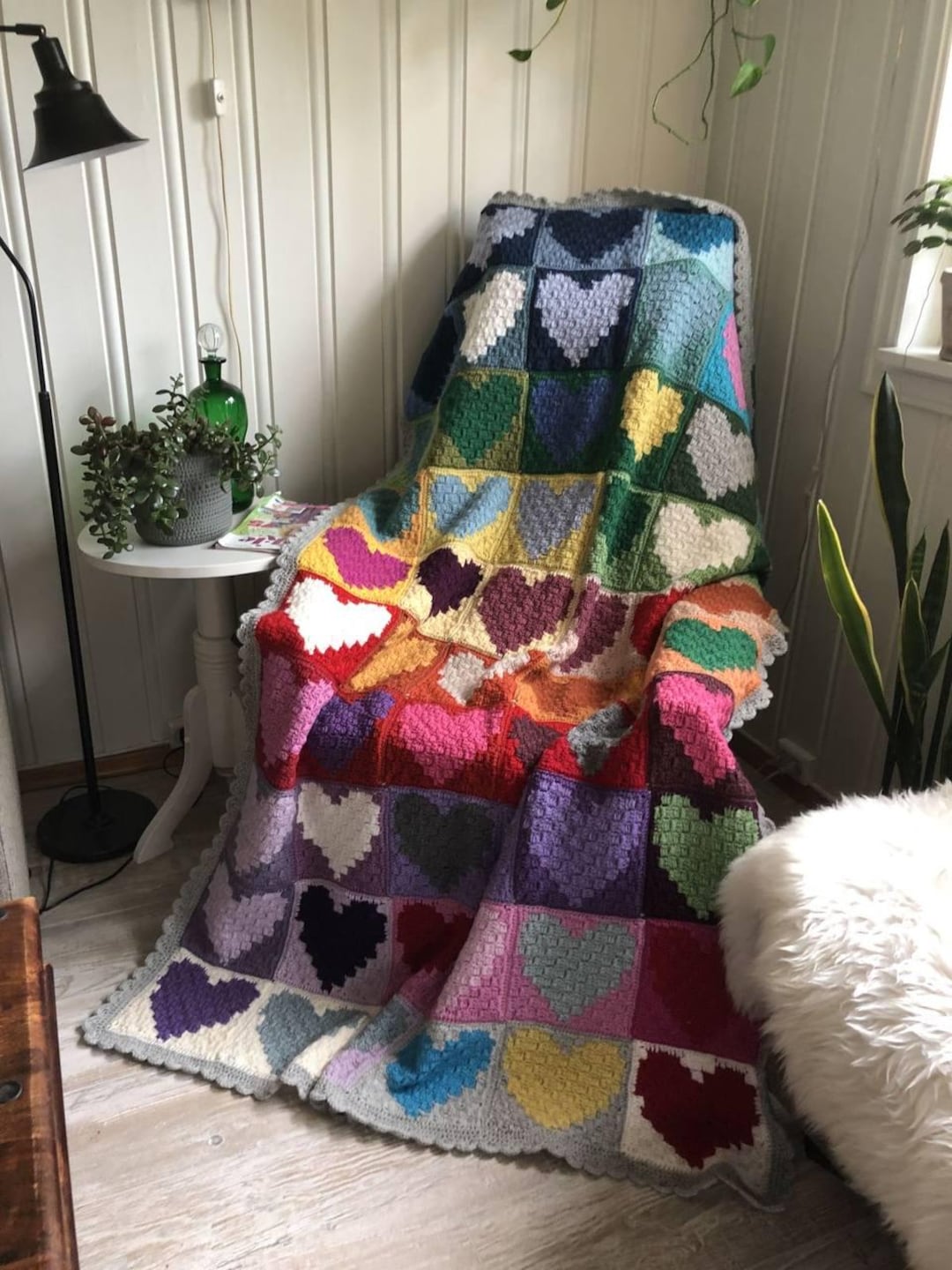 Crochet Heart Blanket Pattern: Valentine's C2C (digital Download) - Etsy
