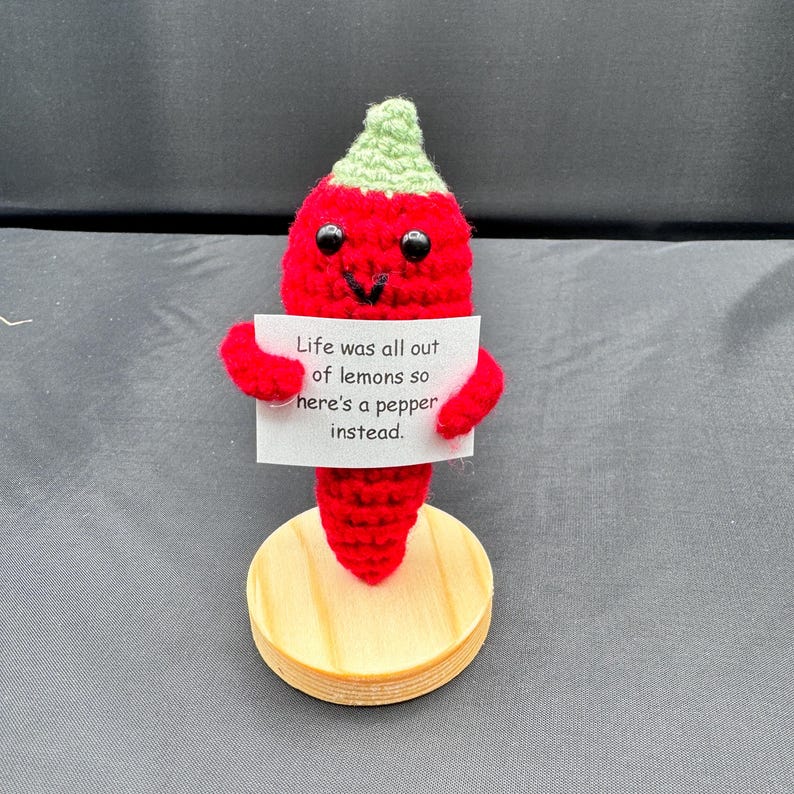 No-sew Crochet Pattern Chili Pepper, Emotional Support Pattern,chili Pepper Crochet, No Required ...